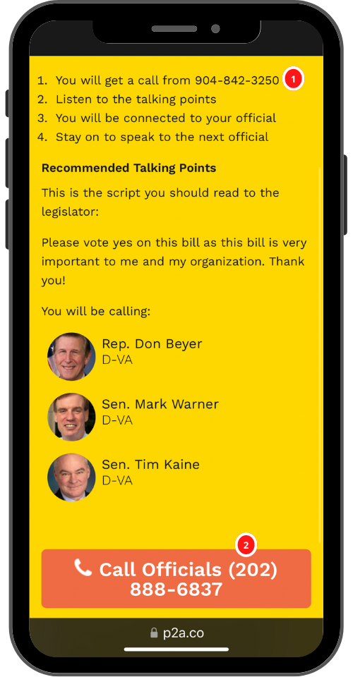 Patch-Thru Call Advocate Experience – Phone2Action
