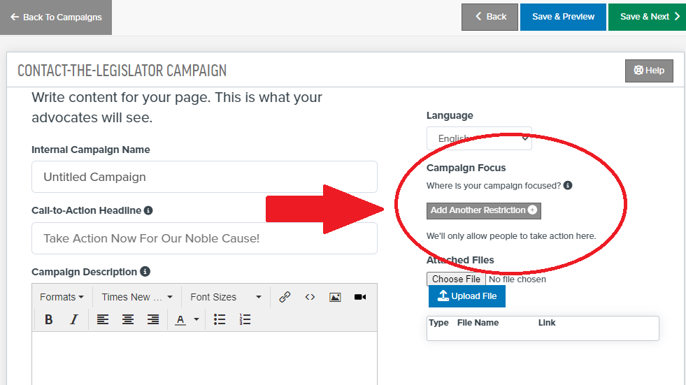 Restrict Advocate Geography Using Campaign Focus – Phone2Action